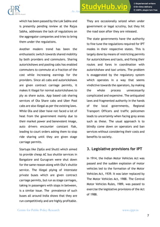 An Assessment Of The Intermediate Public Transport (IPT) Sector In ...