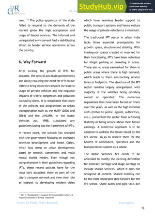 An Assessment Of The Intermediate Public Transport (IPT) Sector In ...