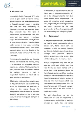 An Assessment Of The Intermediate Public Transport (IPT) Sector In ...