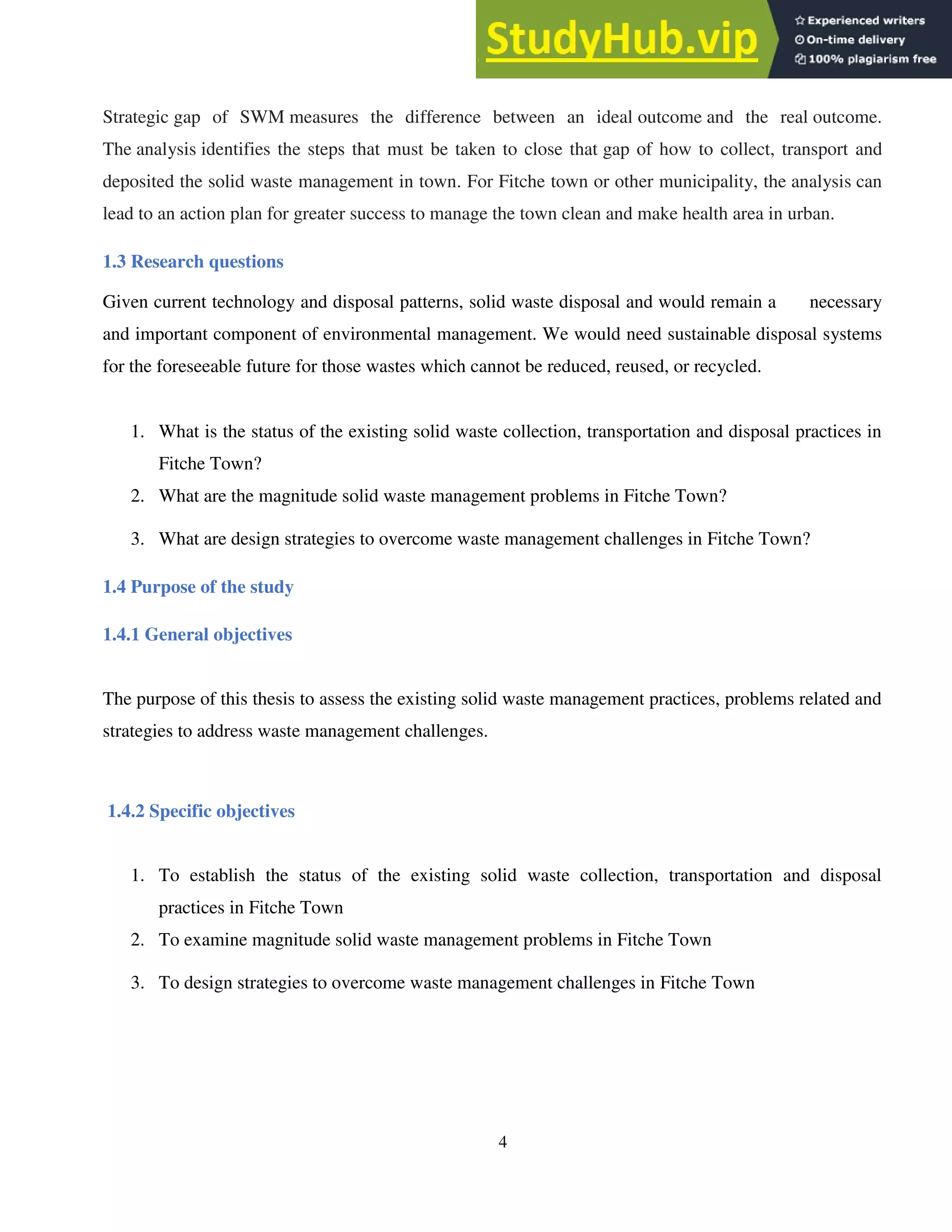 AN ASSESSMENT SOLID WASTE MANAGEMENT PRACTICES CASE STUDY OF FITCHE ...