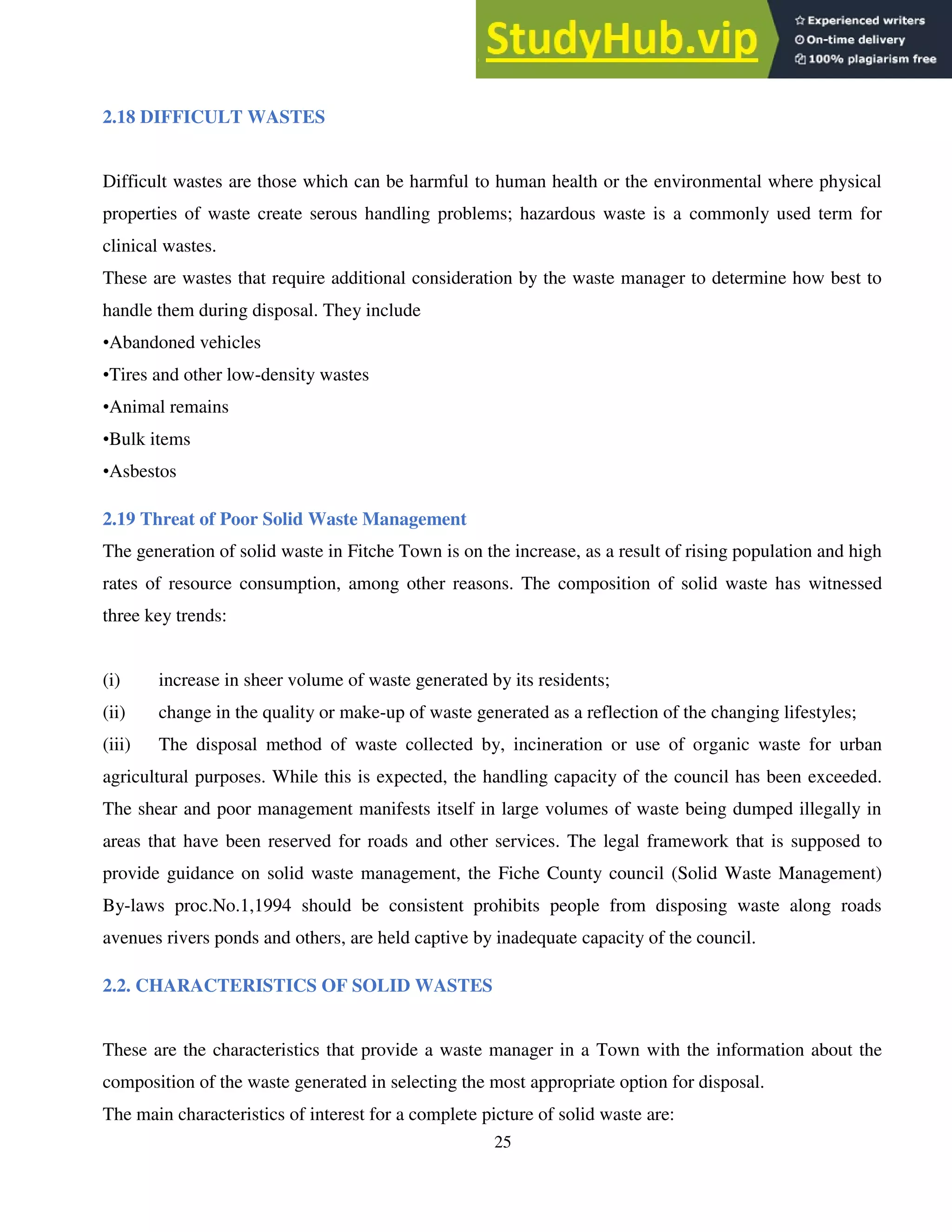 AN ASSESSMENT SOLID WASTE MANAGEMENT PRACTICES CASE STUDY OF FITCHE ...