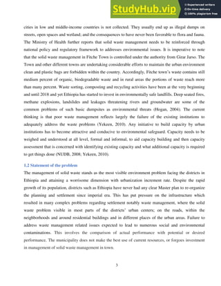 AN ASSESSMENT SOLID WASTE MANAGEMENT PRACTICES CASE STUDY OF FITCHE ...