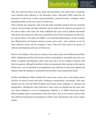 AN ASSESSMENT SOLID WASTE MANAGEMENT PRACTICES CASE STUDY OF FITCHE ...