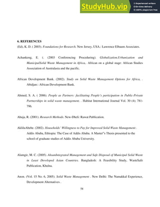 AN ASSESSMENT SOLID WASTE MANAGEMENT PRACTICES CASE STUDY OF FITCHE ...