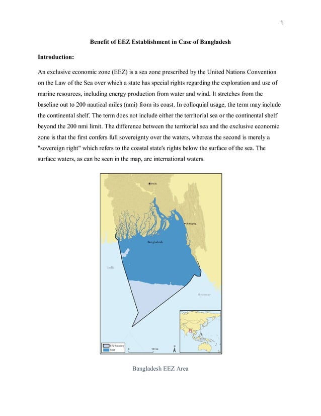 An assignment on benefit of eez establishment in case of bangladesh | PDF