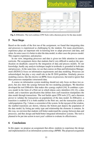 An Assignment On Information System Modeling On Teaching Data And Process Integration | PDF