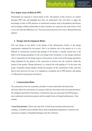 An Assignment On Risks In Public Private Partnership | PDF