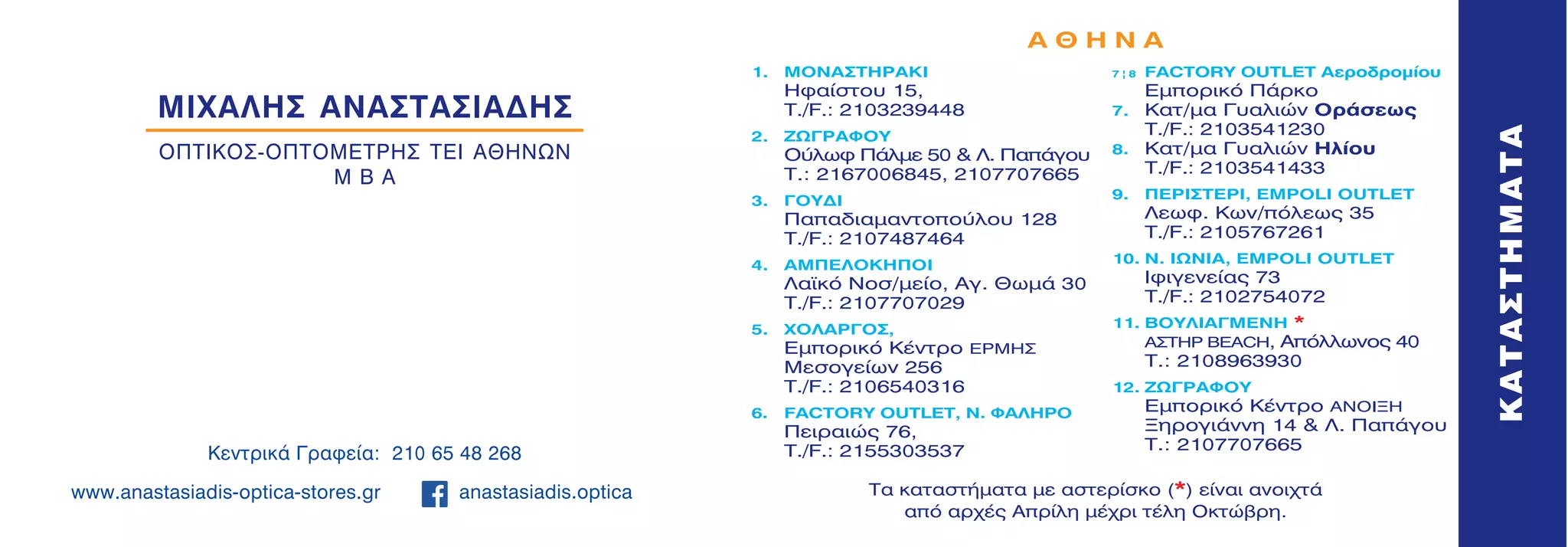 Anastasiadis optica stores Καταστήματα | PDF