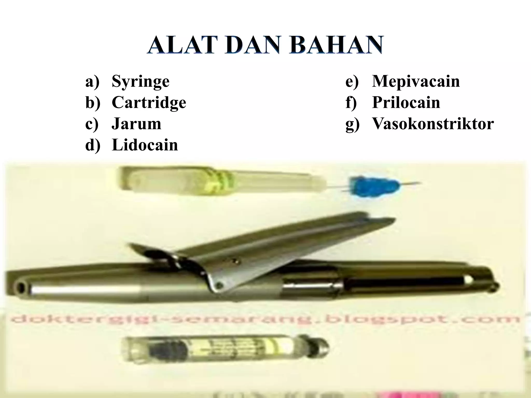 Anastesi infiltrasi lokal dengan suntikan | PPTX