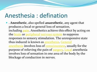 Anesthesia slideshare | PPTX
