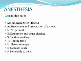Anesthesia slideshare | PPTX
