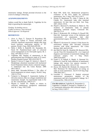 Anastomotic dehiscence after colorectal surgery | PDF | Digestive ...