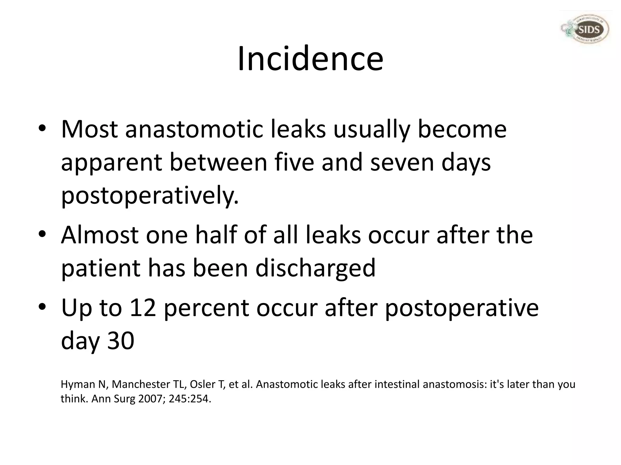 Anastomotic leak colorectal surgery | PPTX