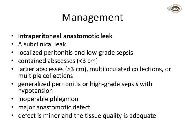 Anastomotic leak colorectal surgery