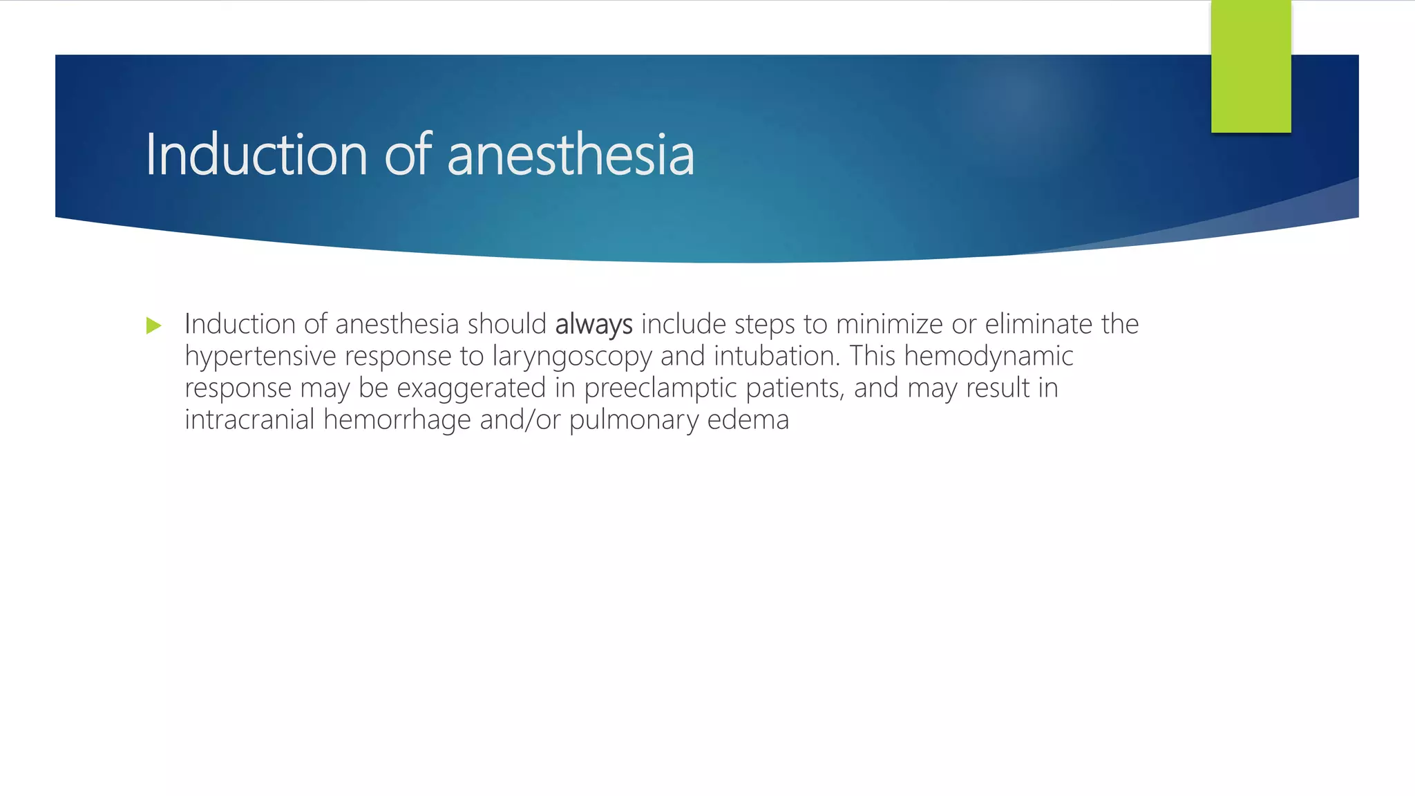 Anathesia in patients with preeclampsia | PPTX