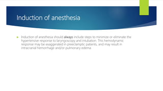 Anathesia in patients with preeclampsia | PPTX