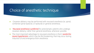 Anathesia in patients with preeclampsia | PPTX