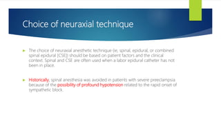Anathesia in patients with preeclampsia | PPTX