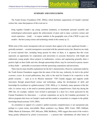 A National Science Fair Exhibiting Support For The Knowledge Economy | PDF