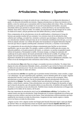 Anatomía articular, tendinosa y ligamentosa | PDF