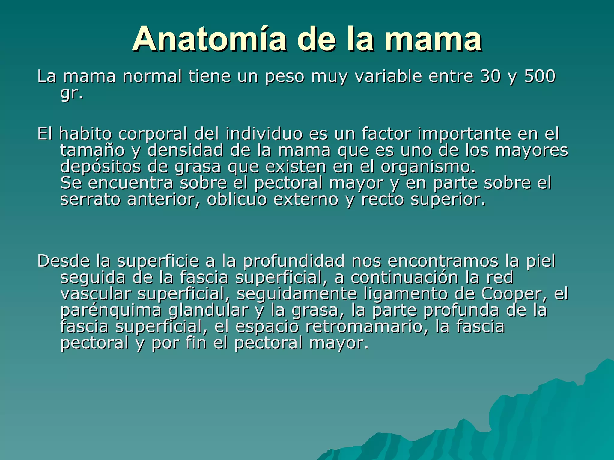Anatomía e histología de la mama | PPT