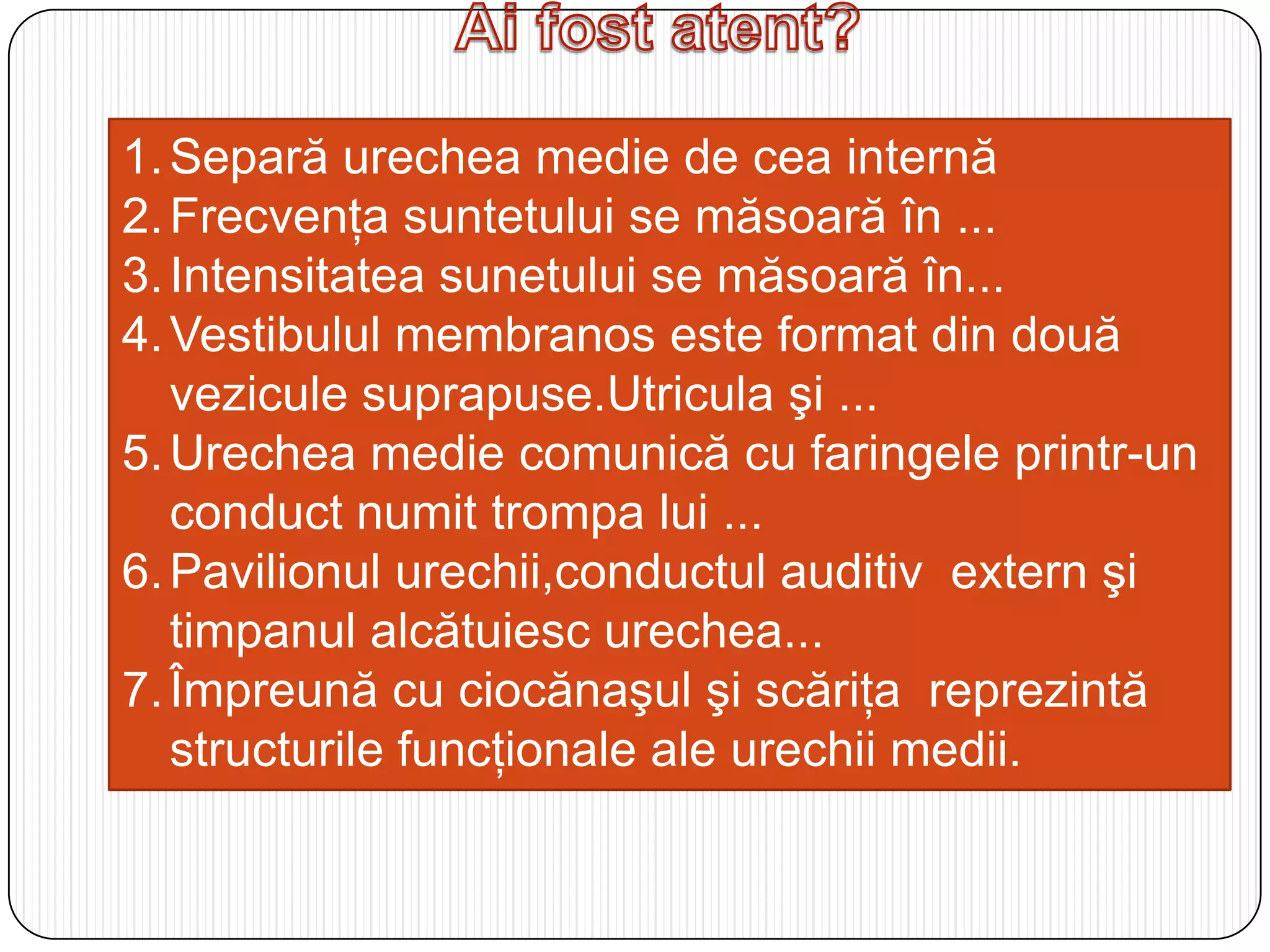 Anatomia analizatorului statoacustic al omului | PPTX