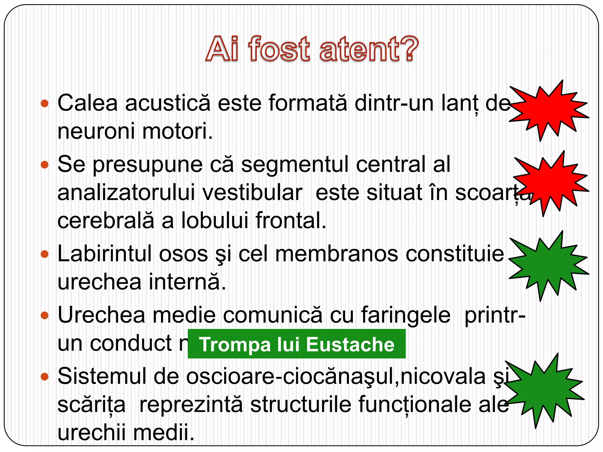 Anatomia analizatorului statoacustic al omului | PPT