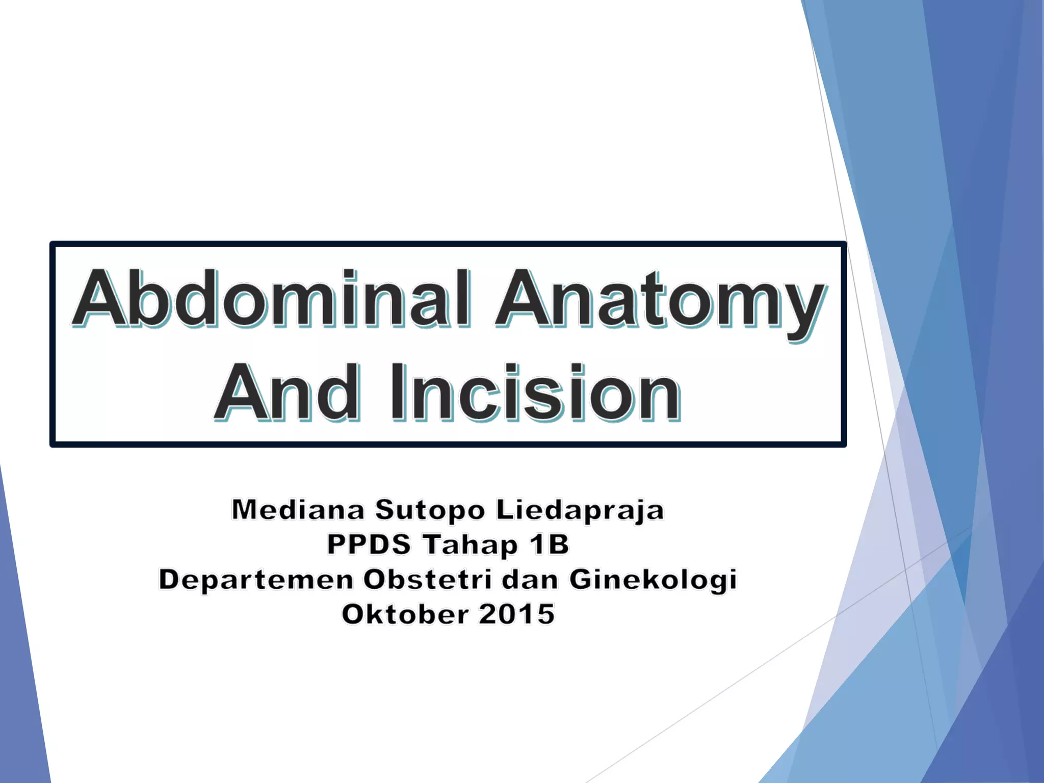 Abdominal incision and abdominal anatomy | PPT