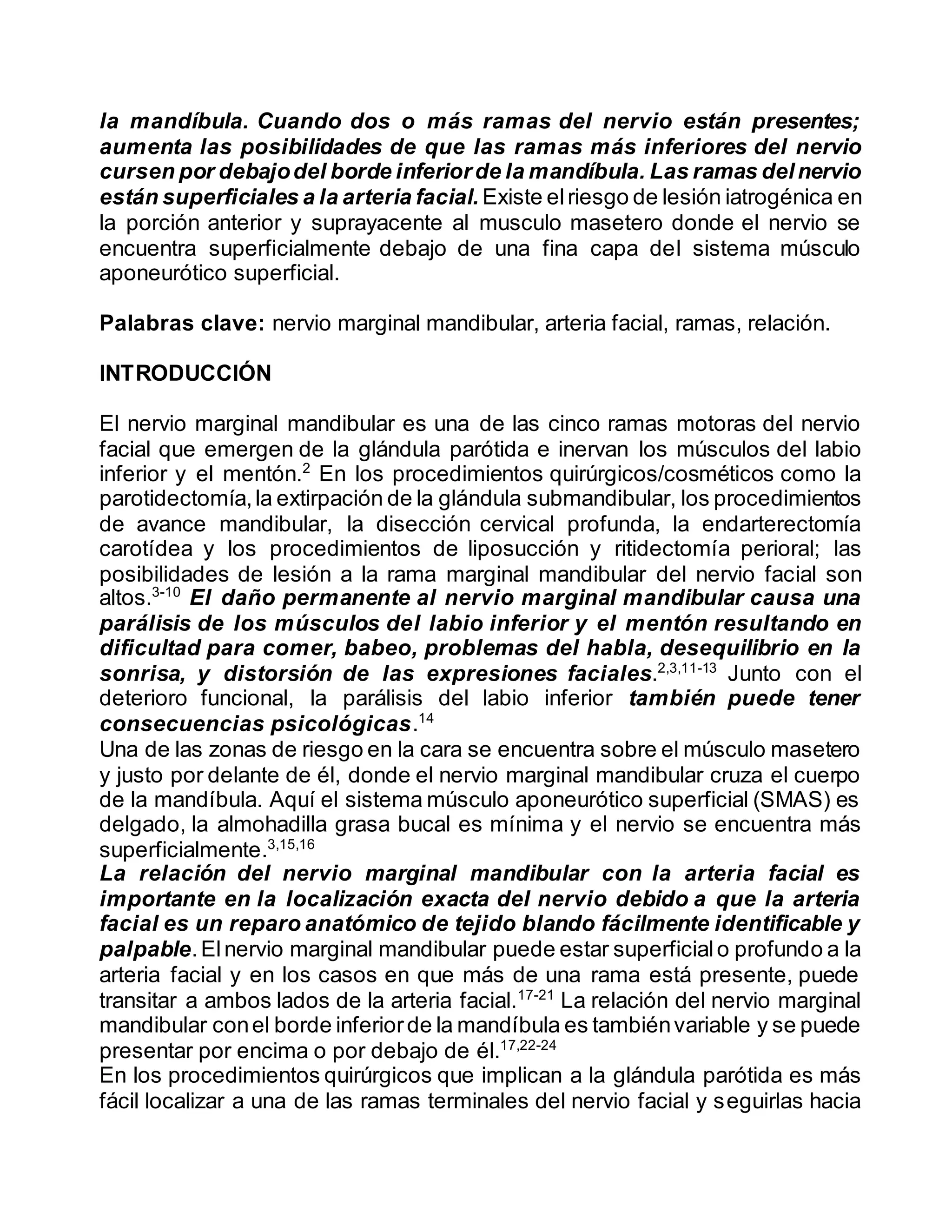 NERVIO MARGINAL MANDIBULAR Y SU RELACIÓN CON EL BORDE INFERIOR DE LA ...