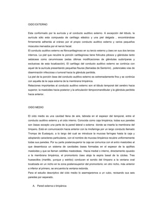 Anatomia e histología del oído | PDF