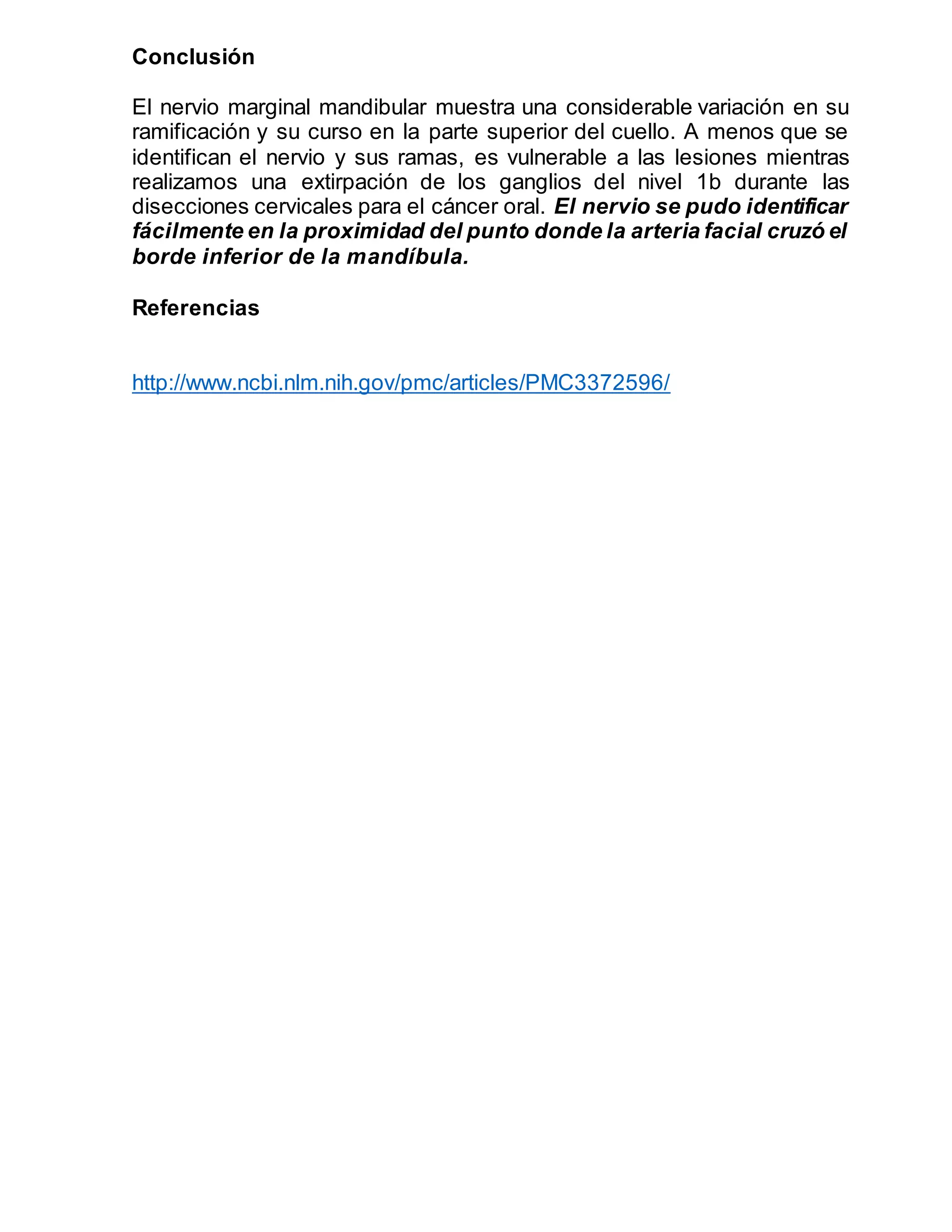 ANATOMIA QUIRURGICA DE LA RAMA MARGINAL MANDIBULAR DEL NERVIO FACIAL | DOCX