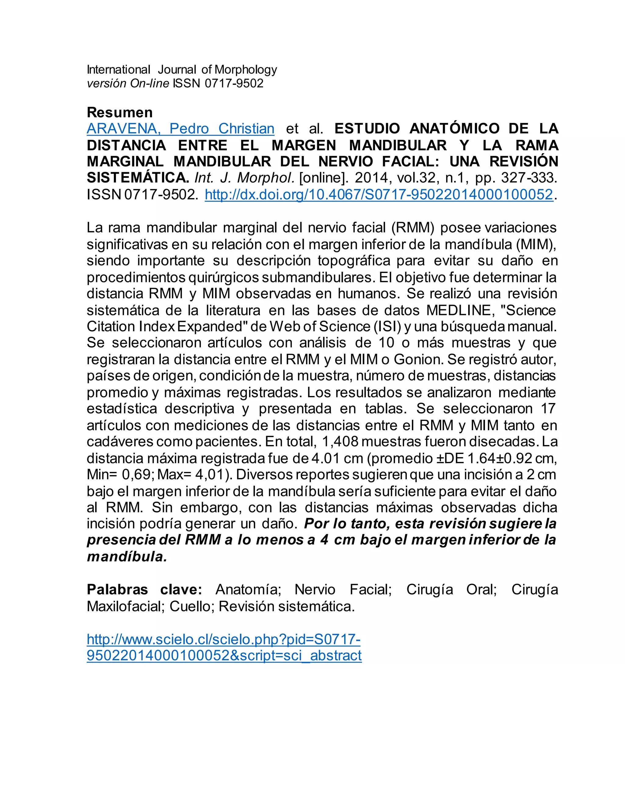 ANATOMIA QUIRURGICA DE LA RAMA MARGINAL MANDIBULAR DEL NERVIO FACIAL | DOCX