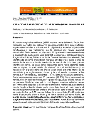 ANATOMIA QUIRURGICA DE LA RAMA MARGINAL MANDIBULAR DEL NERVIO FACIAL | DOCX