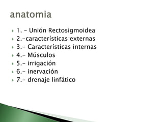 Anatomia y embrologia de colon y recto | PPTX