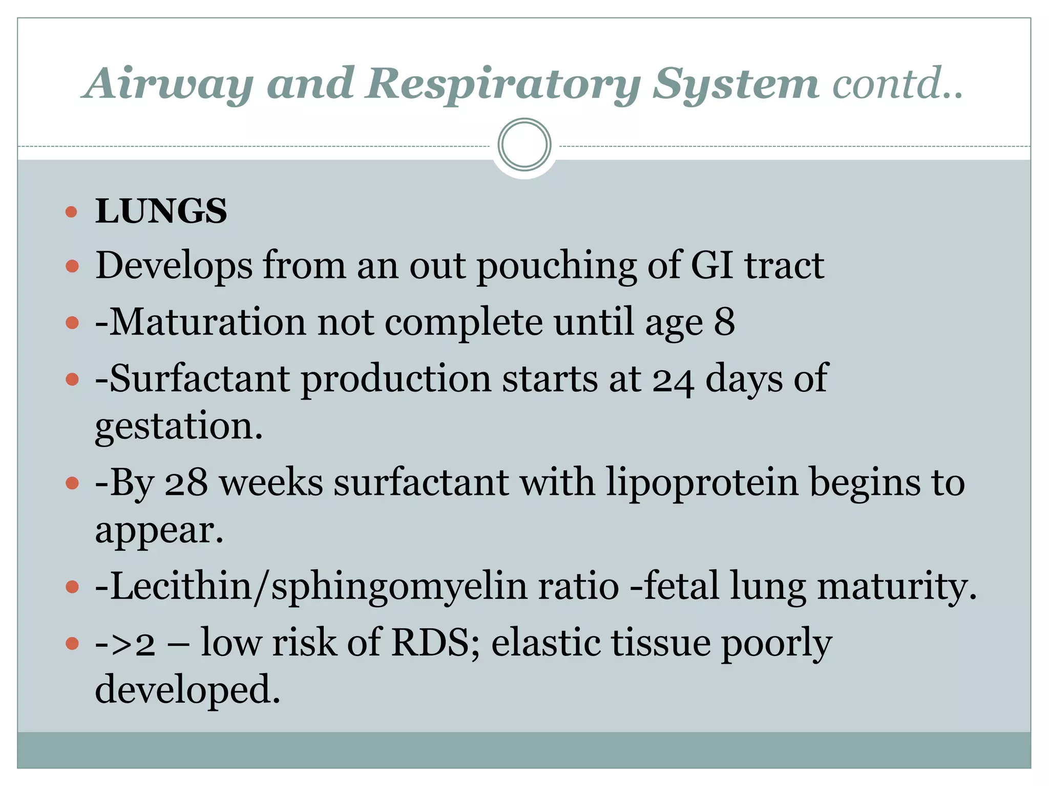 Anatomical and physiological differences between an adult and neonates ...