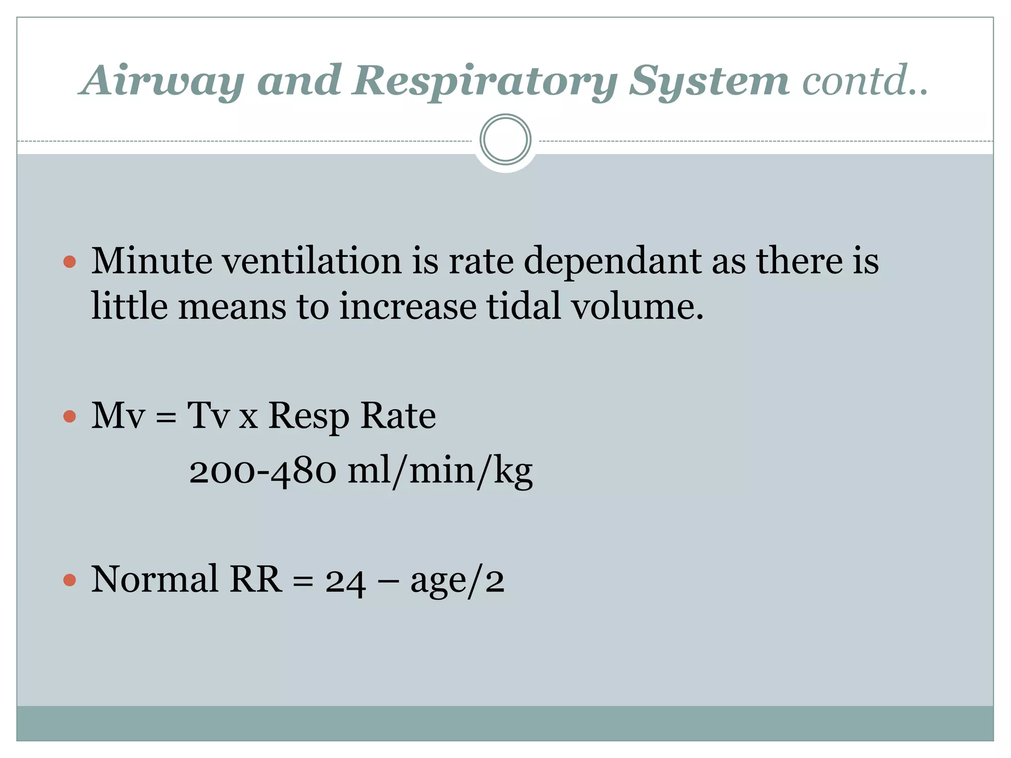Anatomical and physiological differences between an adult and neonates ...