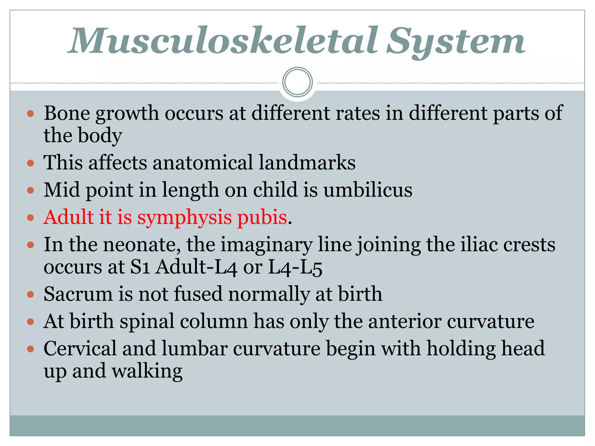Anatomical and physiological differences between an adult and neonates ...