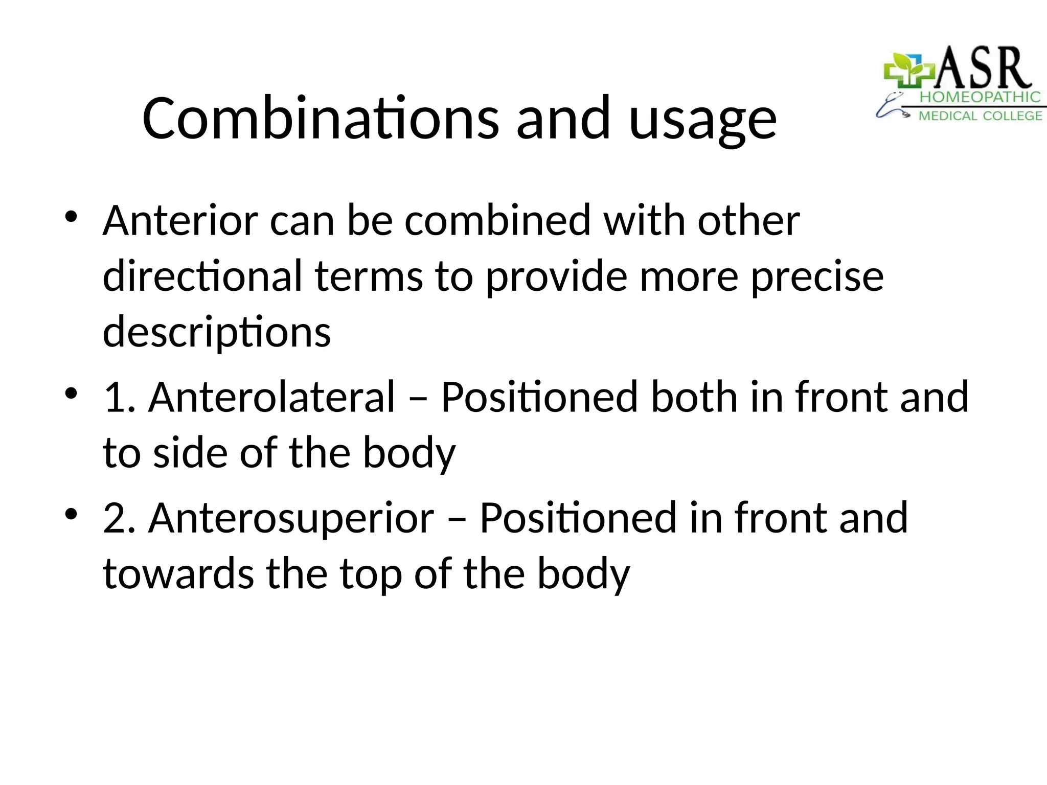 ANATOMICAL DIRECTIONAL TERMS. pptx | PPT