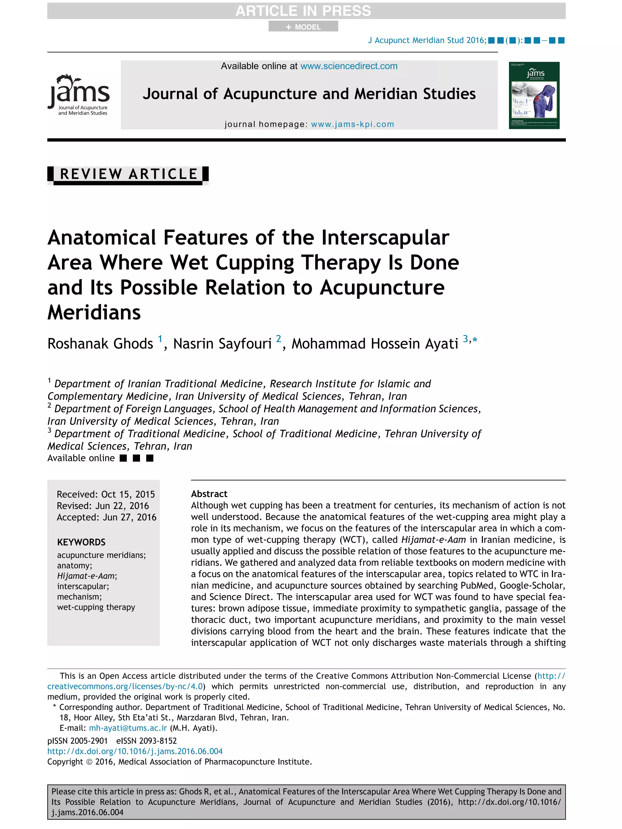 Anatomical features of the interscapular | PDF