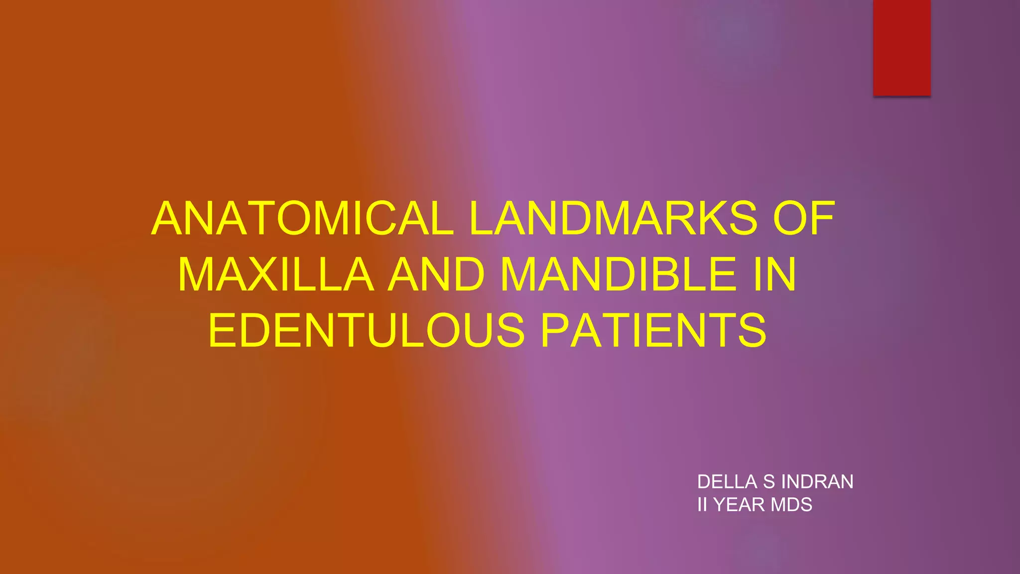 Anatomical landmarks | PPTX