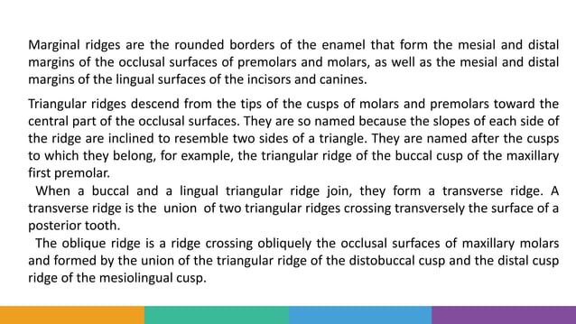 Anatomical Landmarks of tooth.pptx | Dental Health | Diseases and ...
