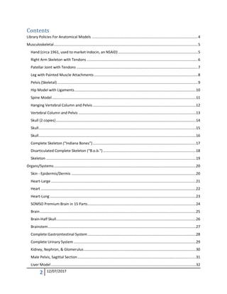LHSP Anatomical Models Catalog v.6 | PDF