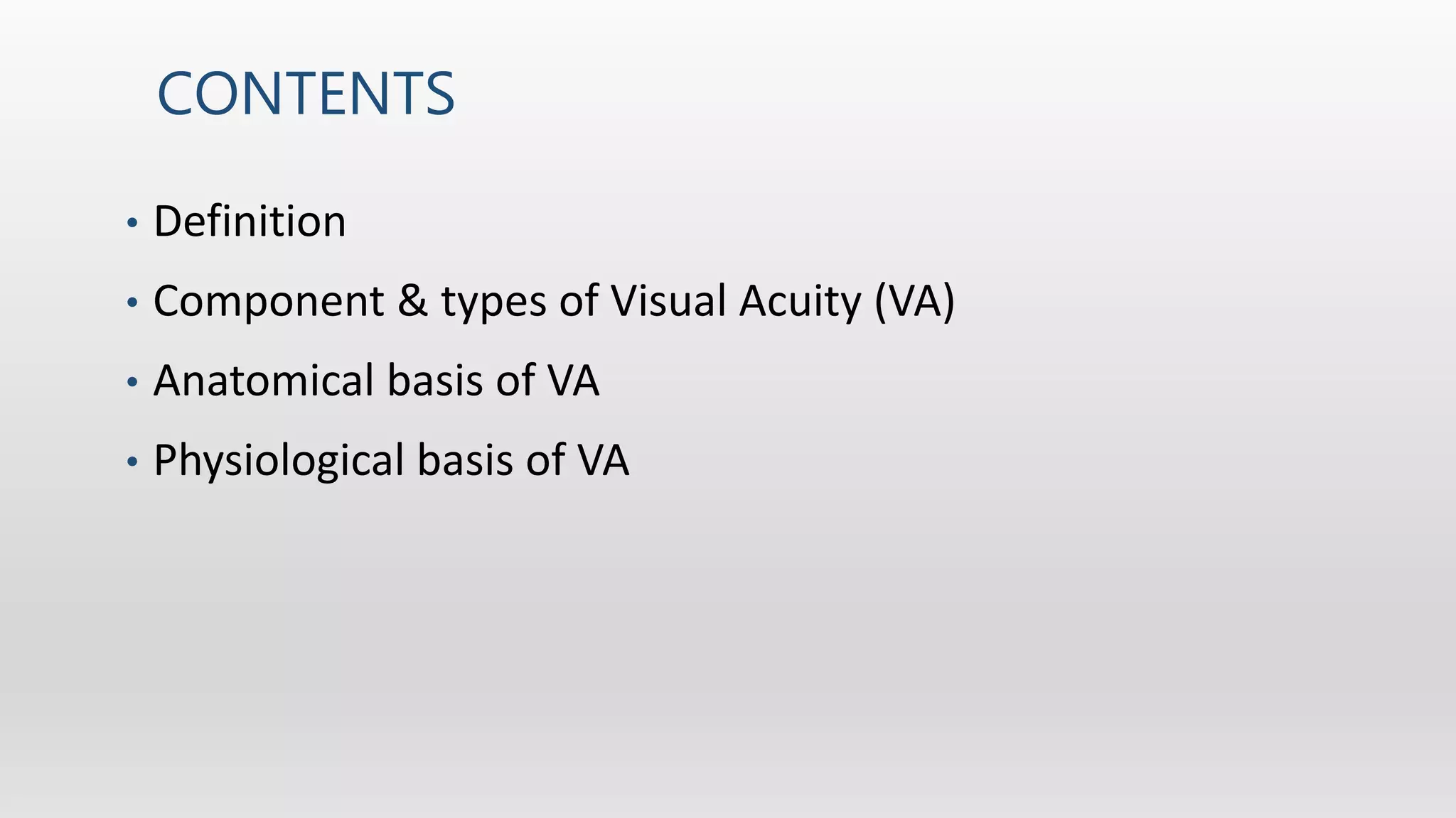 Anatomical & physiological basis of visual acuity | PPTX