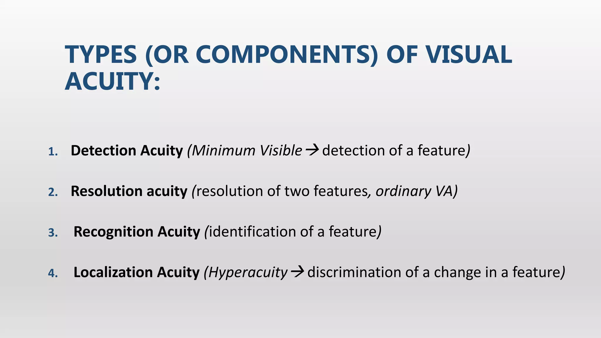 Anatomical & physiological basis of visual acuity | PPTX
