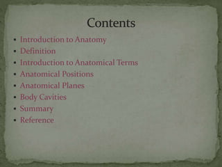 Anatomical planes & cavities | PPTX