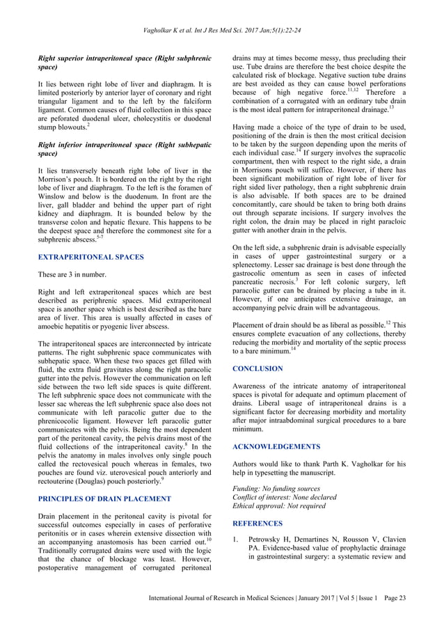 Anatomical principles of intraperitoneal drain placement | PDF