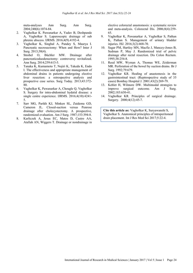Anatomical principles of intraperitoneal drain placement | PDF