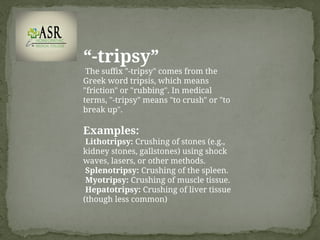 JESSICA'S ANATOMICAL SUFFIXES ASR HOMEOPATHIC MEDICAL COLLEGE | PPTX