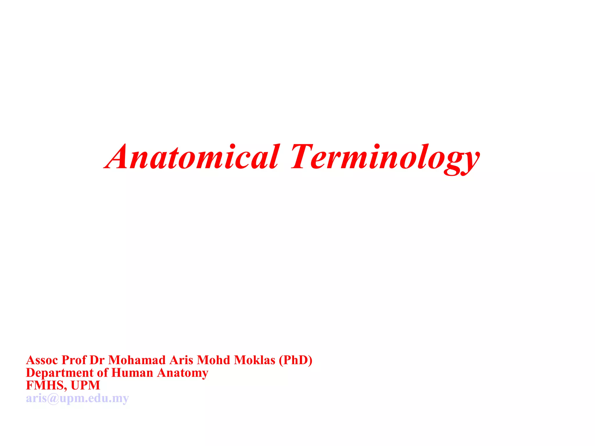 Anatomical terminology | PPT