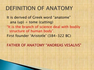 Anatomical terms for anatomy by ravi sir | PPT